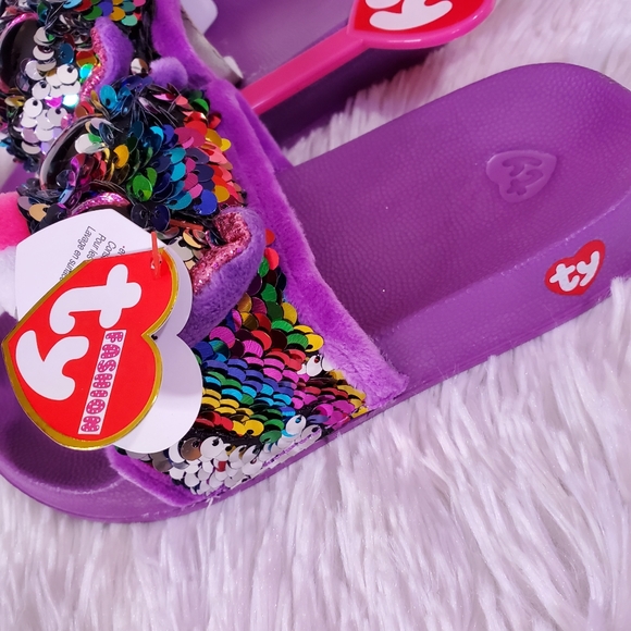 Ty | Shoes | Ty Dotty Plush Slides Girls 3 | Poshmark